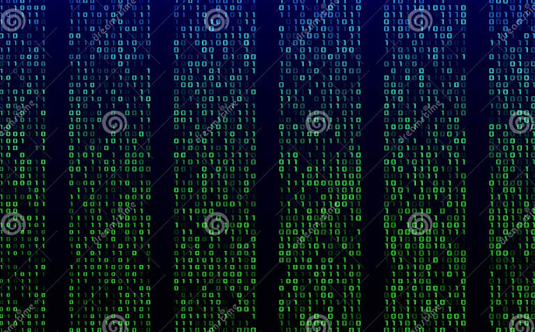 A Stream Of Binary Matrix Code On The Screen Numbers Of The Computer Matrix Stock Illustration 9804