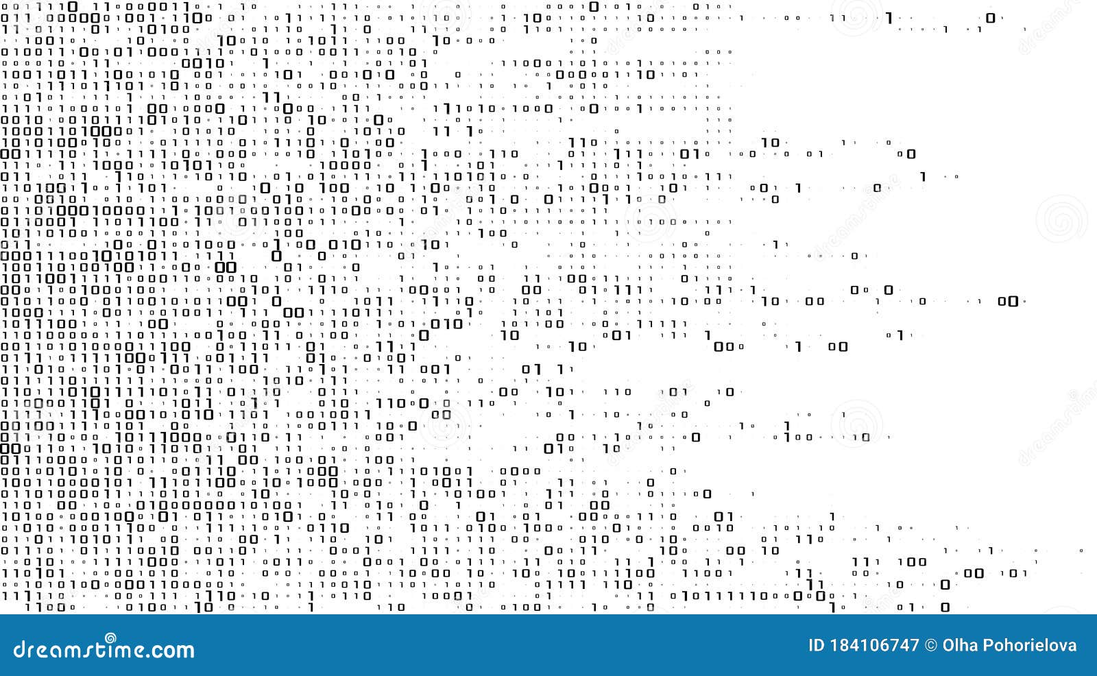 A Stream of Binary Matrix Code on the Screen. Numbers of the Computer Matrix Stock Vector ...