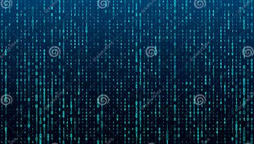 A Stream of Binary Matrix Code on the Screen. Numbers of the Computer ...