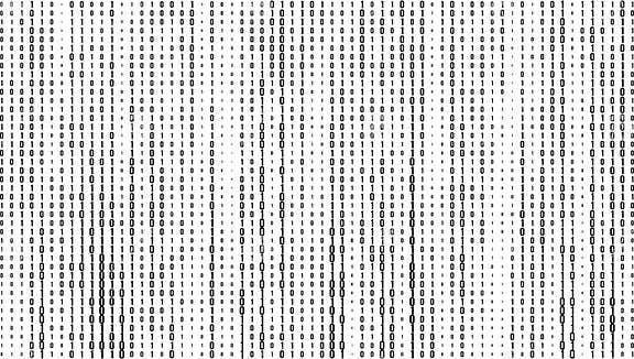 A Stream of Binary Matrix Code on the Screen. Numbers of the Computer ...
