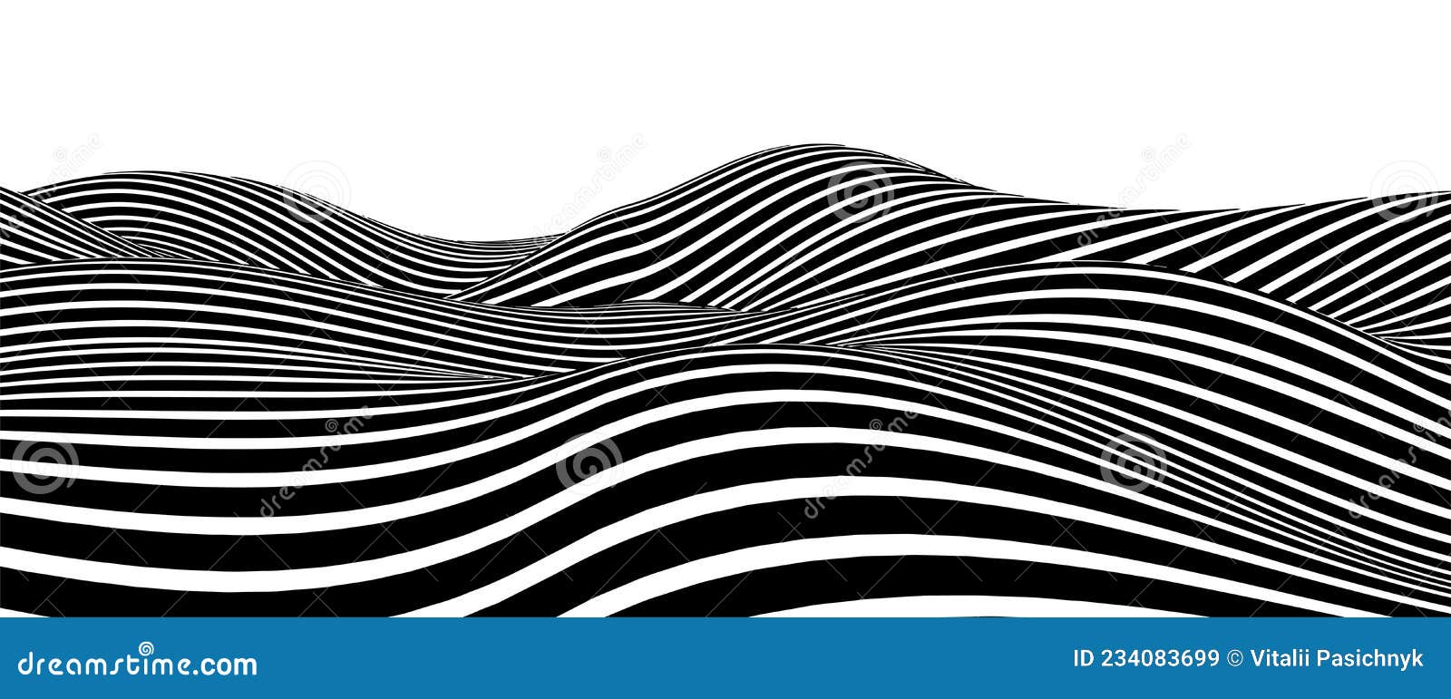 A Stream of Black and White Stripes Forming a Wavy Distortion Effect ...
