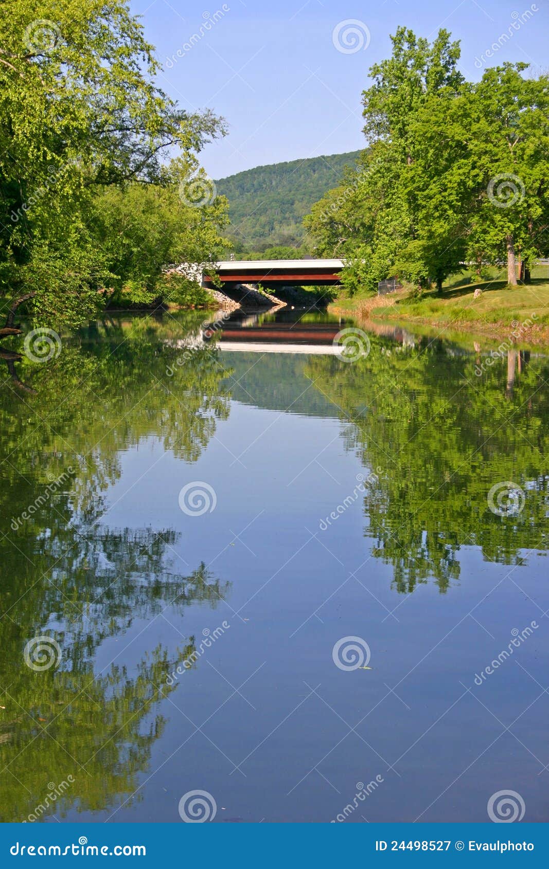Stream & Bridge stock image. Image of bridge, mirror - 24498527