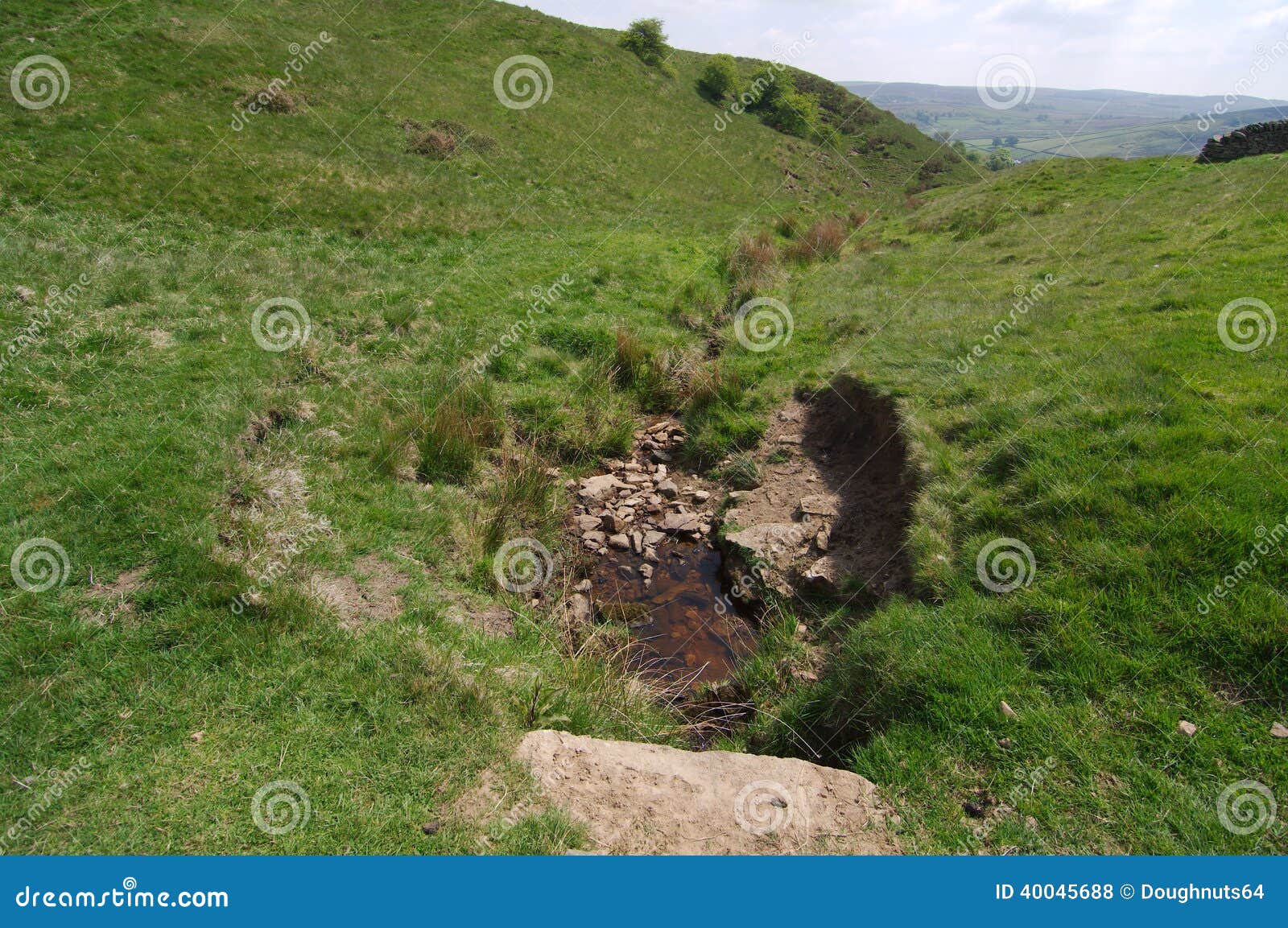 Stream Carving Path through Hillside Stock Photo - Image of nature ...