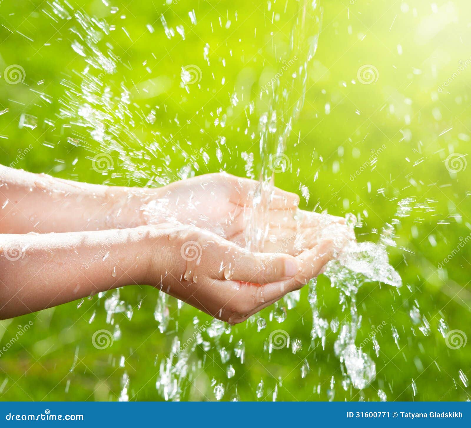 Stream of Clean Water Pouring into Children S Hands Stock Image - Image ...