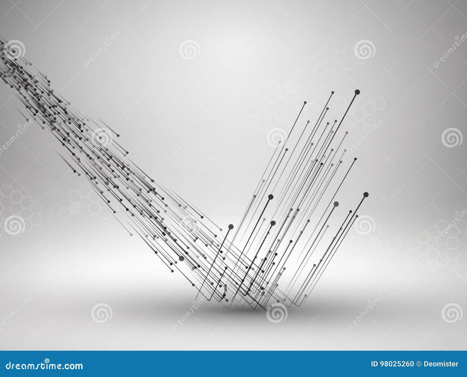 Stream of Connected Lines and Dots Bouncing Off the Floor. Connection ...