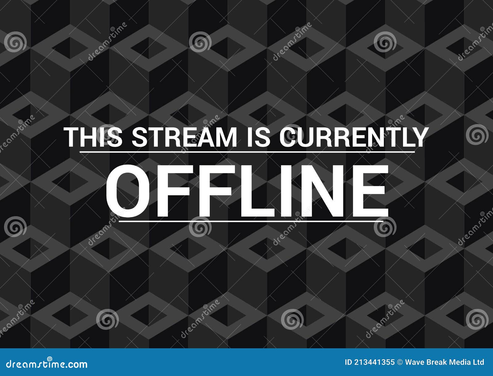 This Stream is Currently Offline Text Against 3d Cubes on Black ...