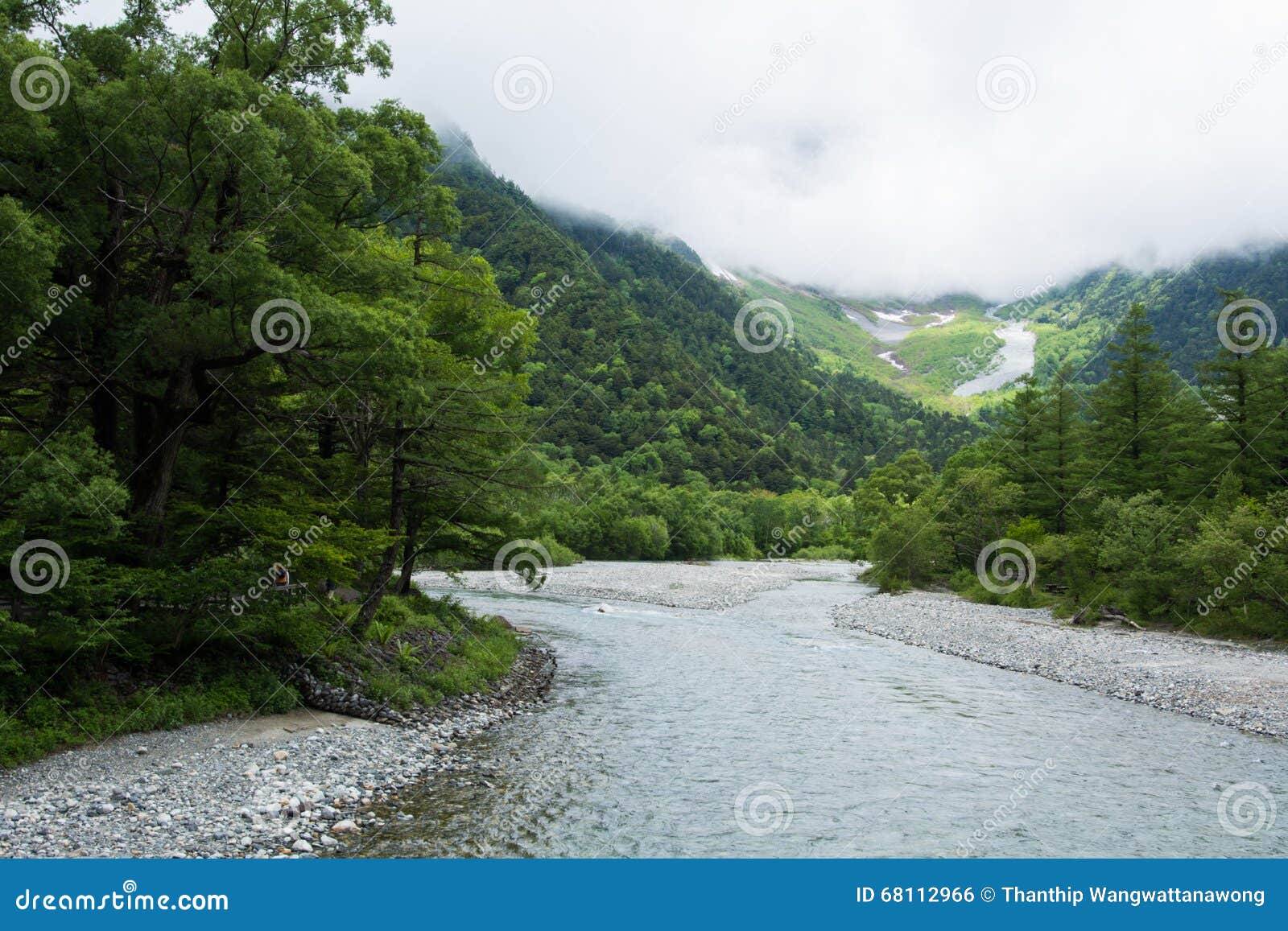 Stream Curve on cloudy day stock photo. Image of line - 68112966