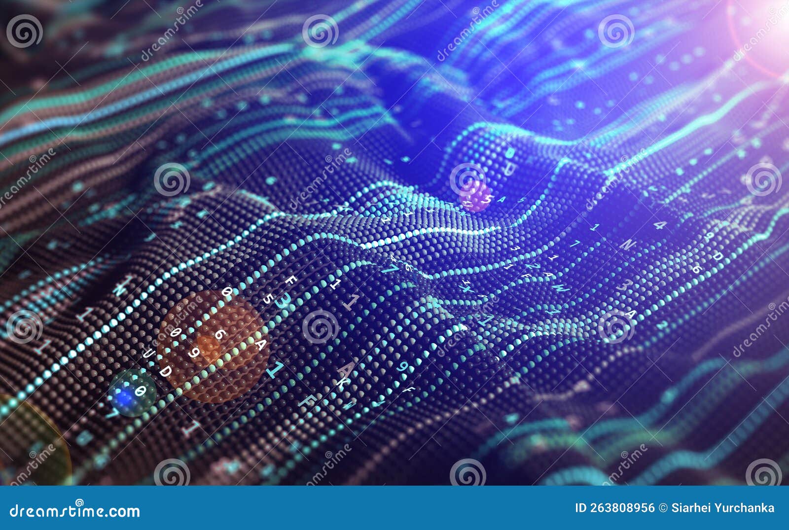 Stream Digitization, Program Code Field, Big Data Stream Stock Illustration - Illustration of ...