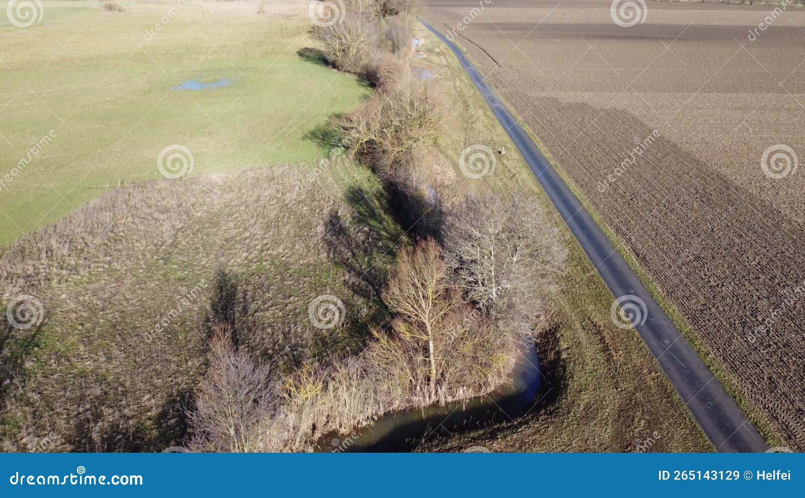 Stream at the Edge of the Forest As an Aerial View in the Forest Stock ...