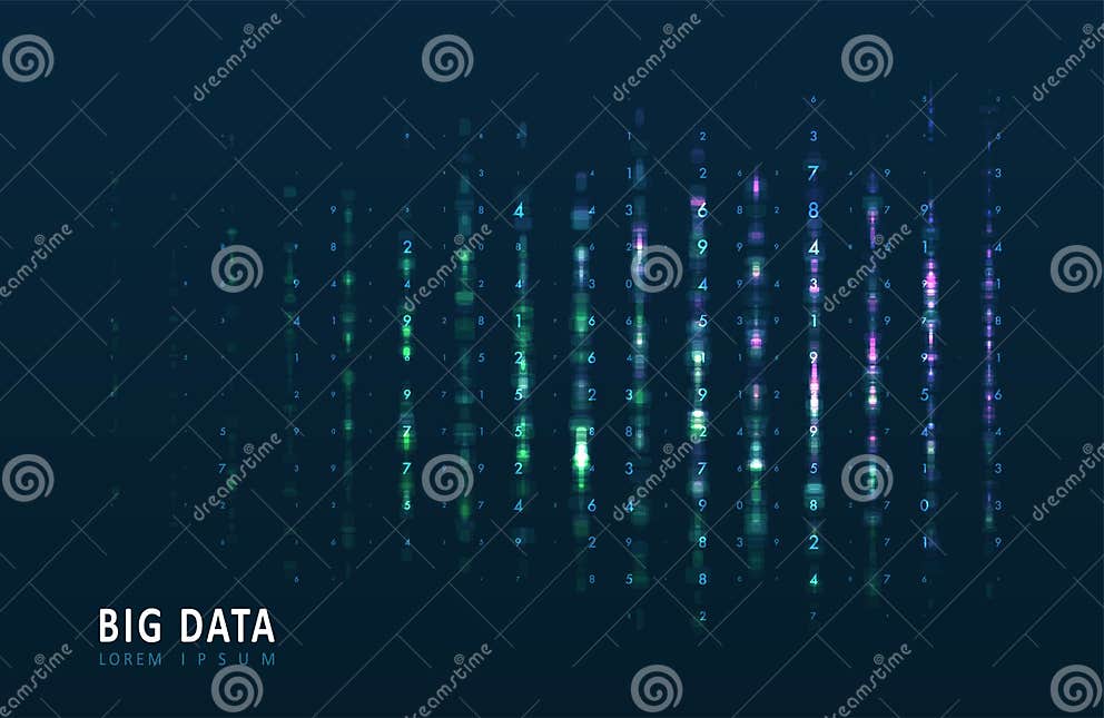 Stream of encoded data stock vector. Illustration of light - 260254889