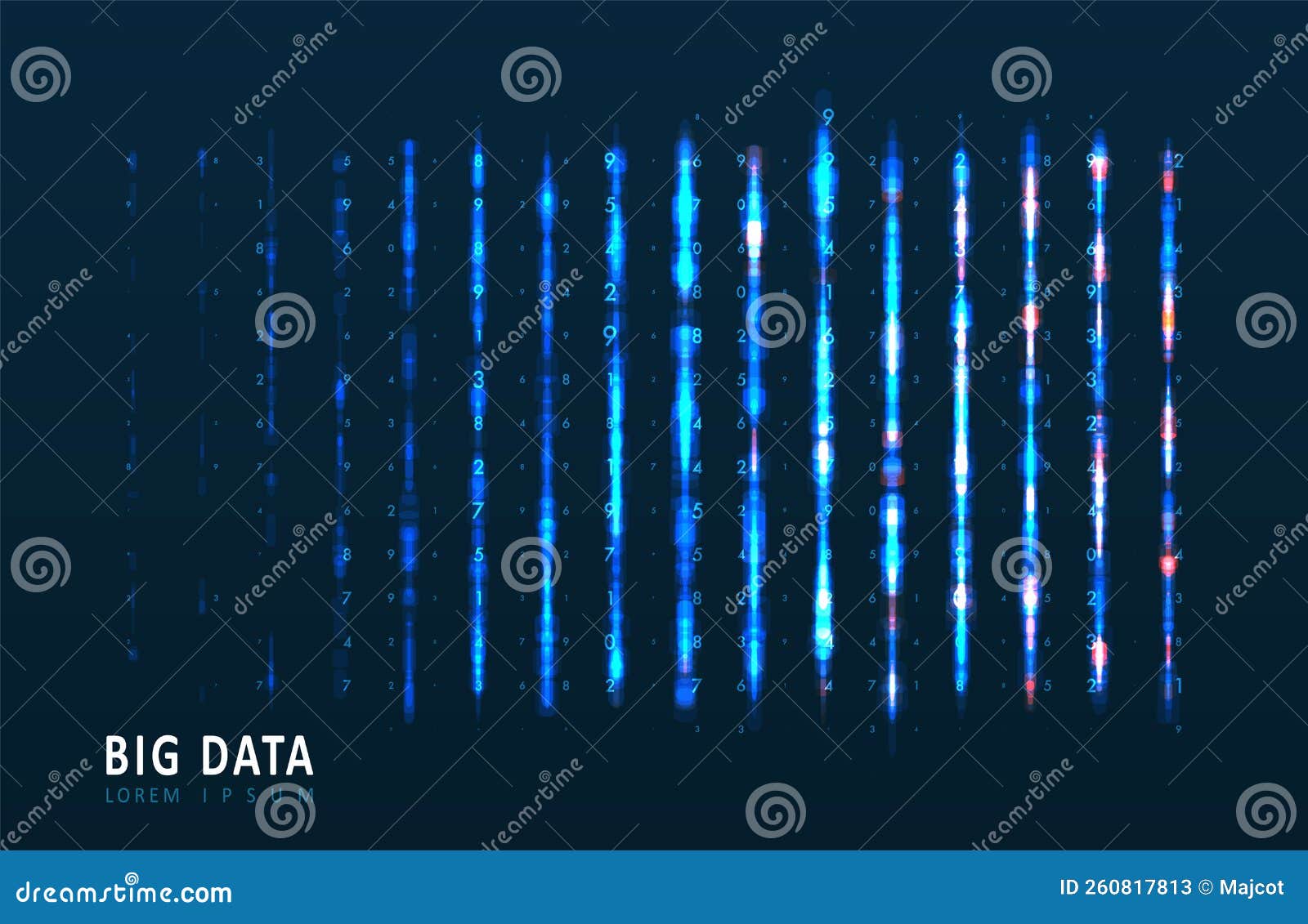 Stream Of Encoded Data Stock Vector Illustration Of Backdrop 260817813