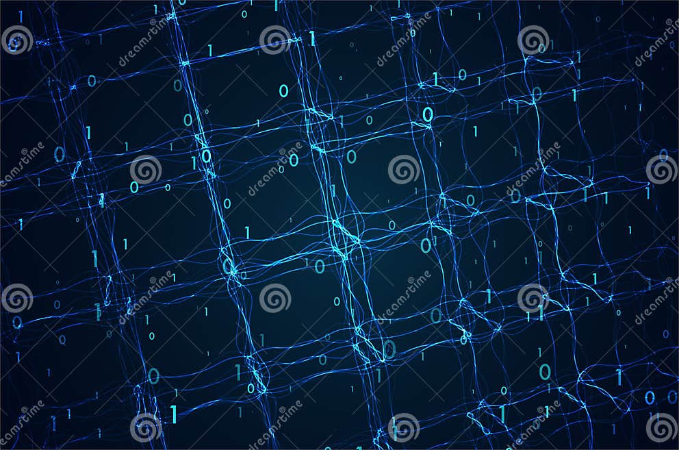 Stream of Encoded Data. Abstract Digital Code Visualization Stock ...