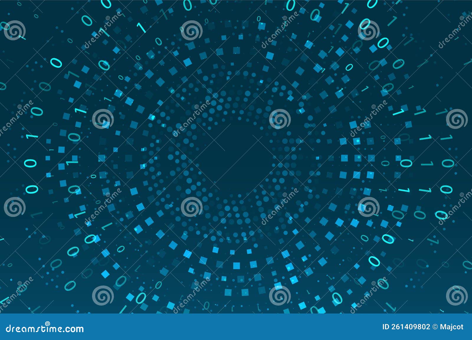 Stream of encoded data stock vector. Illustration of modern - 261409802