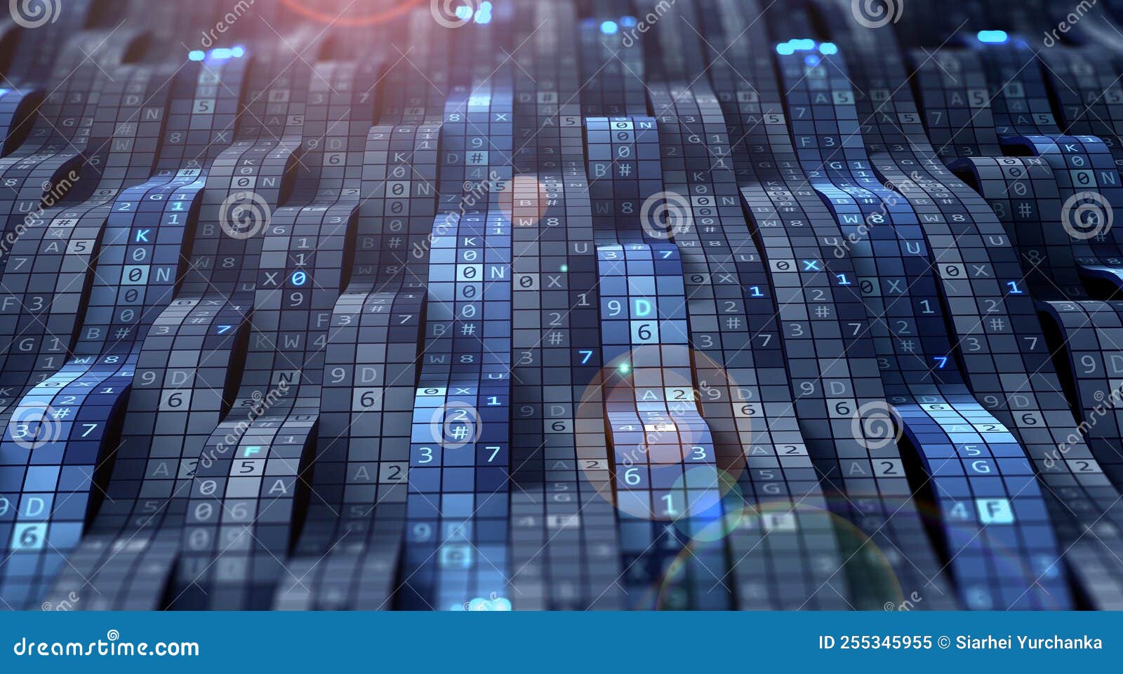 Stream of Encoded Information. Secure Cipher, Computer Code Stock Illustration - Illustration of ...