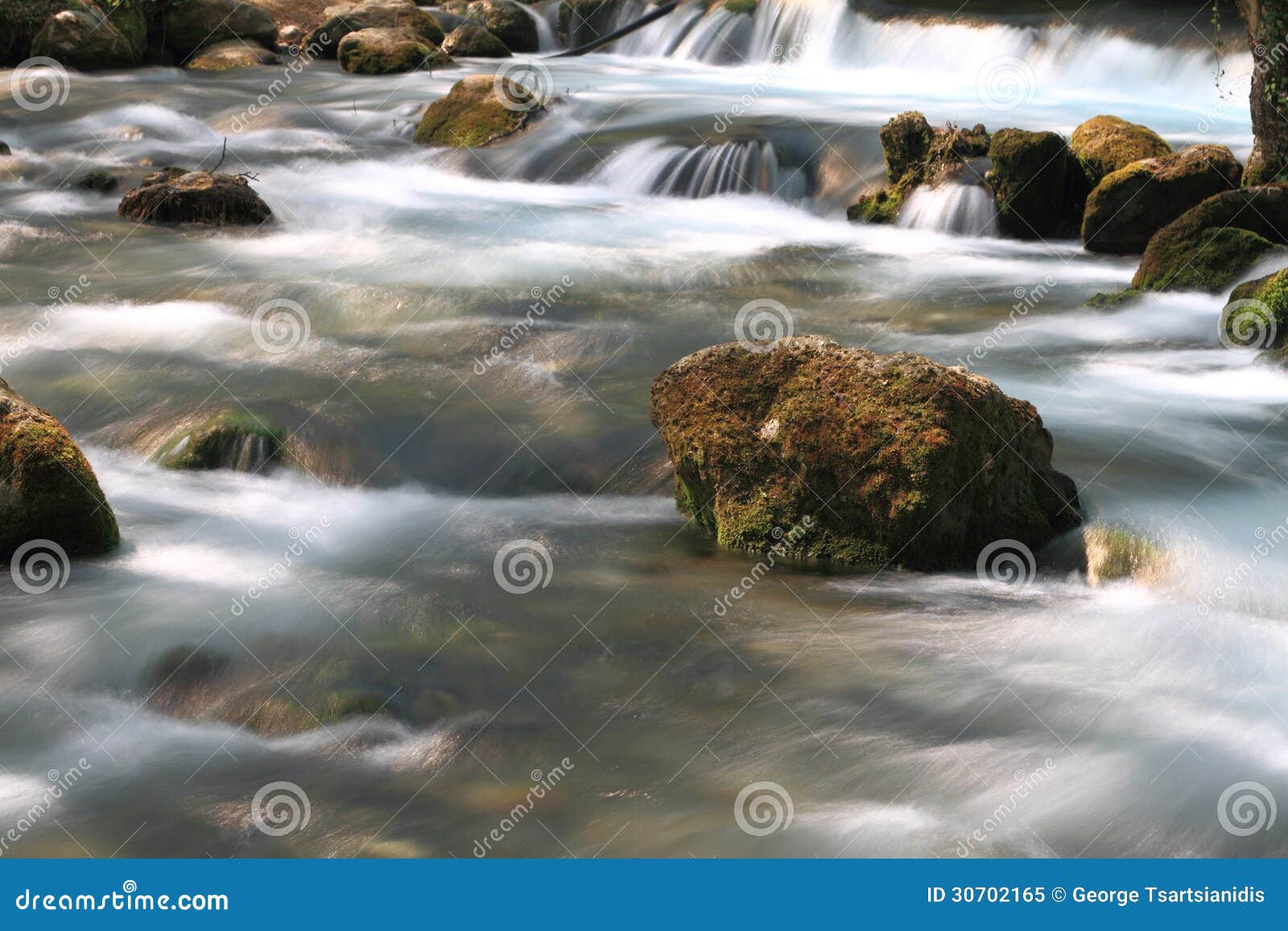 Stream flowing over rocks stock image. Image of flowing - 30702165