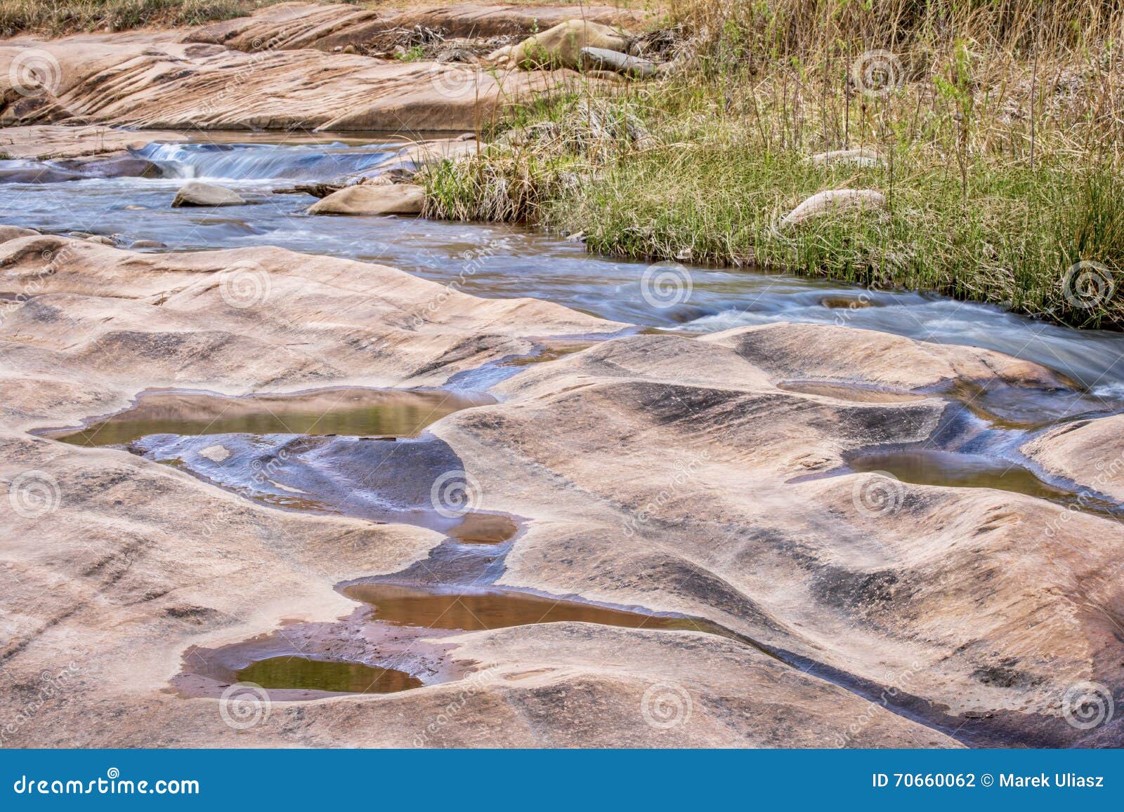 Stream Flowing Over Sandstone Stock Photo - Image of creek, sandstone ...