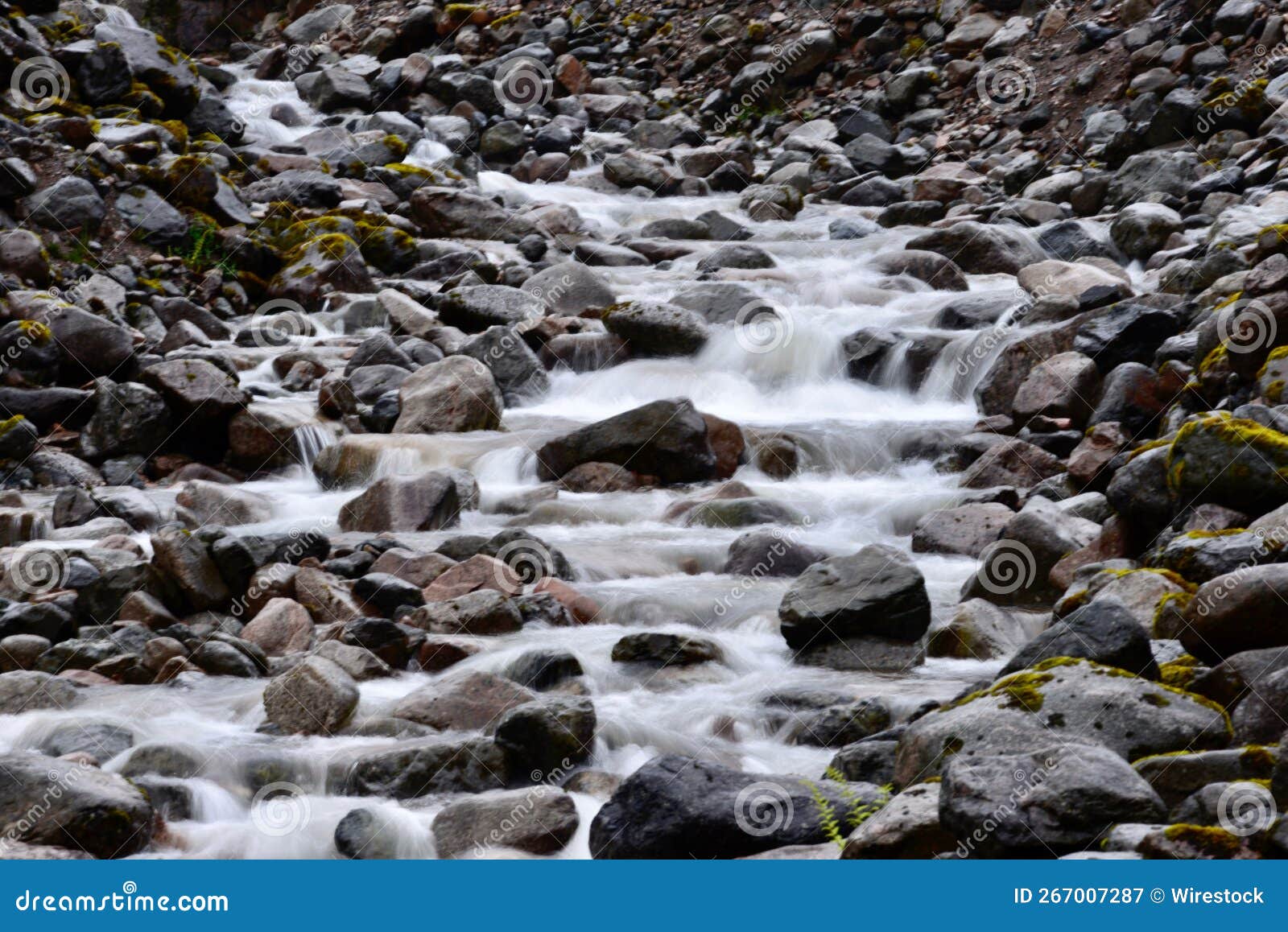 Stream Flowing through Pebbles, Long Exposure Stock Image - Image of ...
