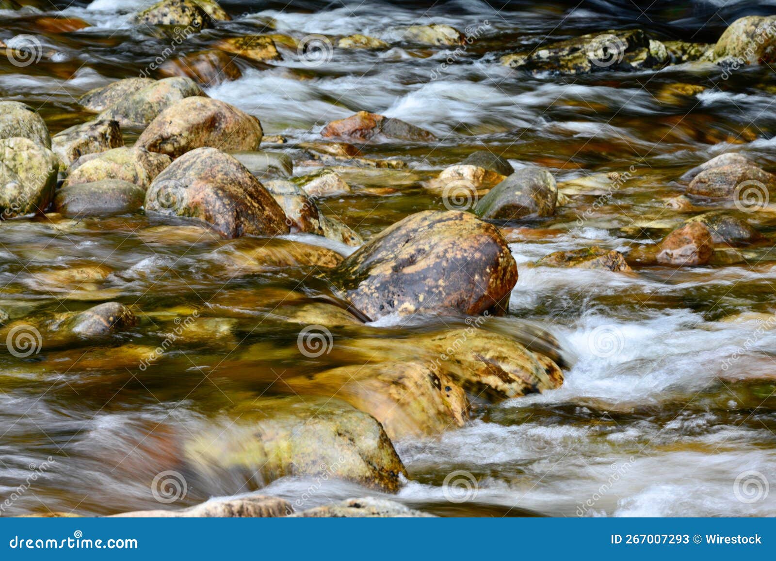 Stream Flowing through Pebbles, Long Exposure Stock Image - Image of ...