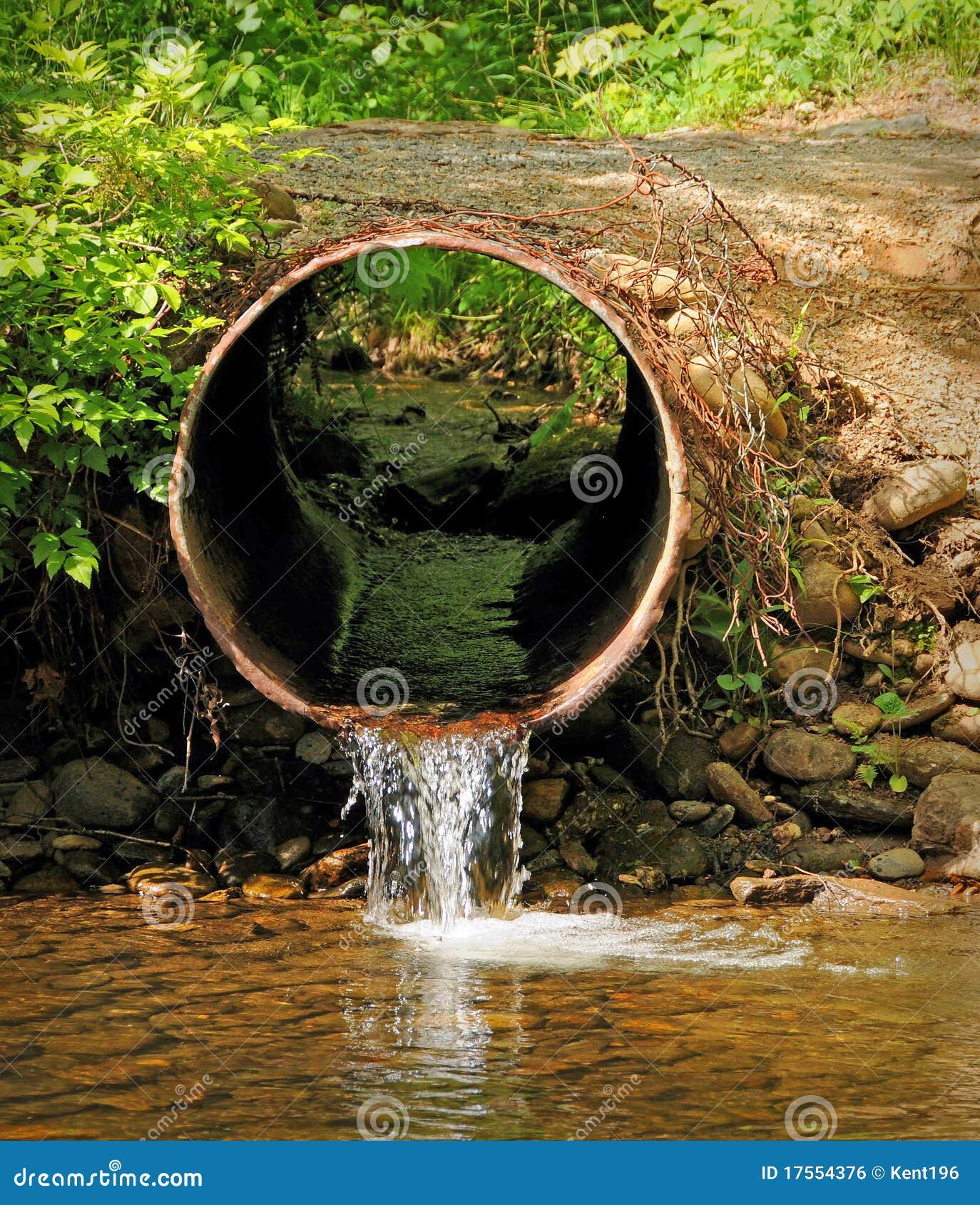 Stream Flowing into River stock photo. Image of countryside - 17554376