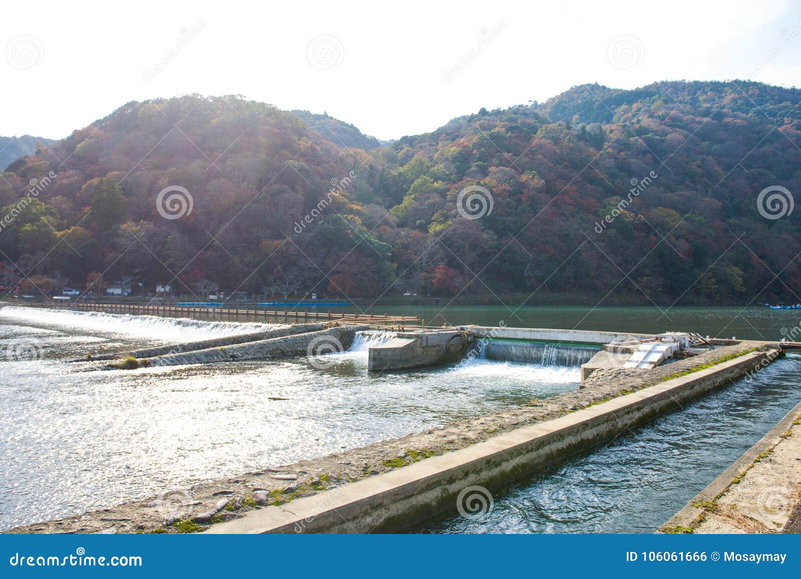 The Stream Flows through the Weir in River Stock Photo - Image of flows ...