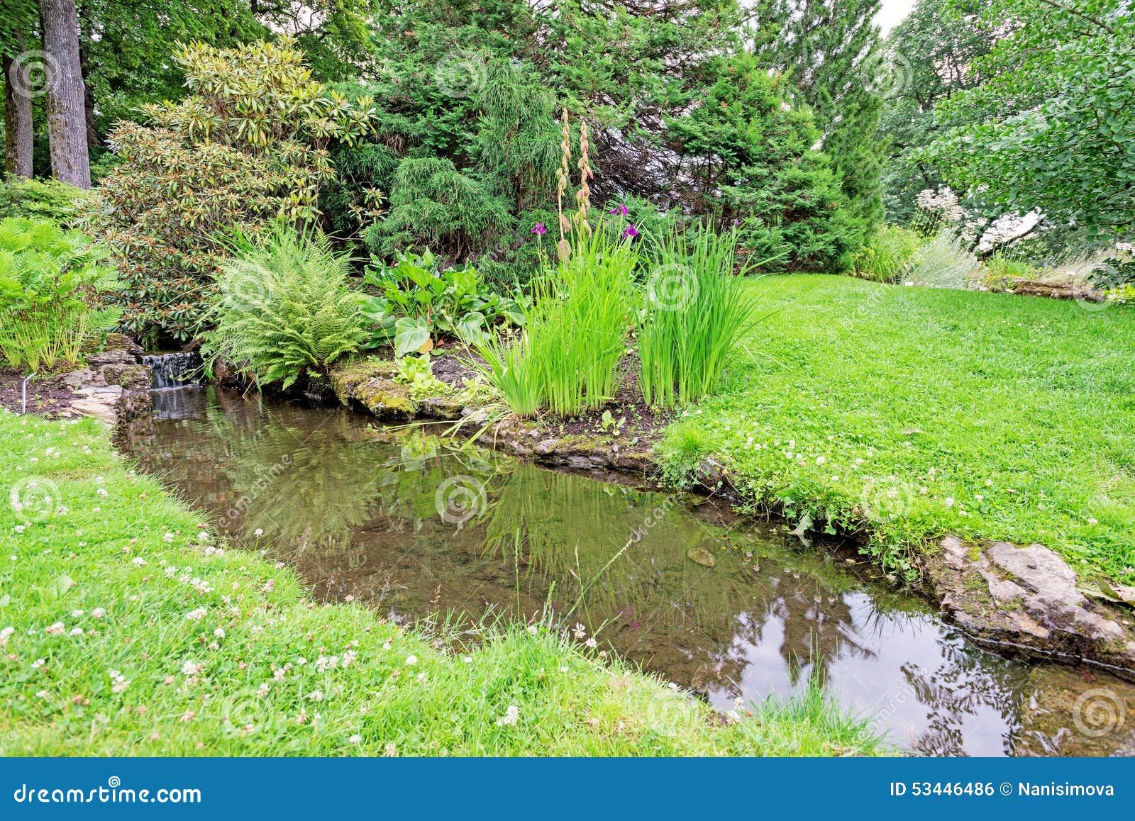 Stream in garden stock photo. Image of asian, orient - 53446486