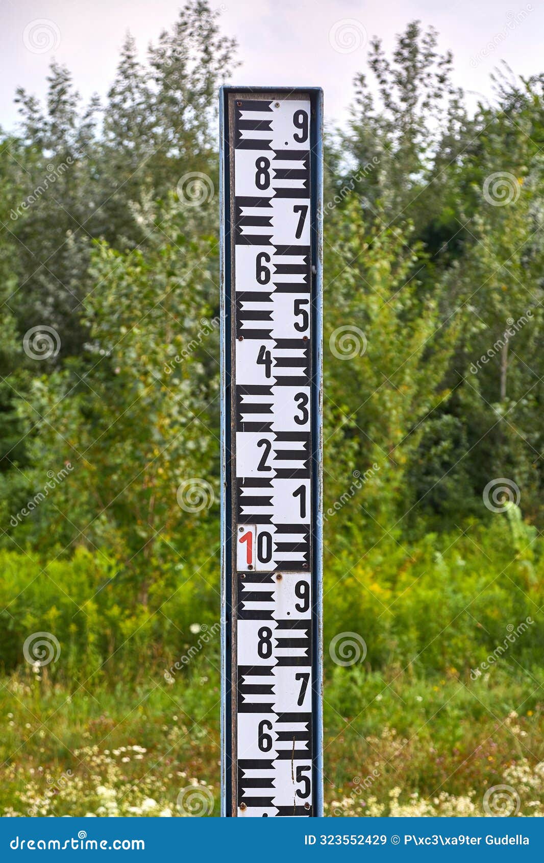 Stream Gauge Scale in a River Stock Image - Image of measuring ...