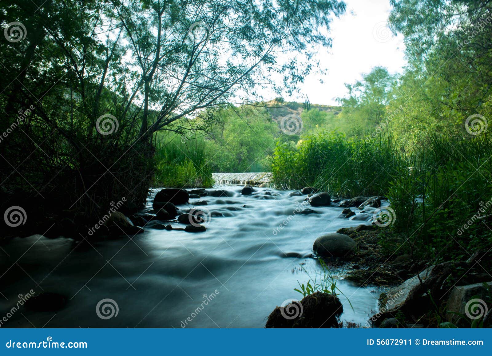 Stream stock image. Image of grass, green, hills, southern - 56072911