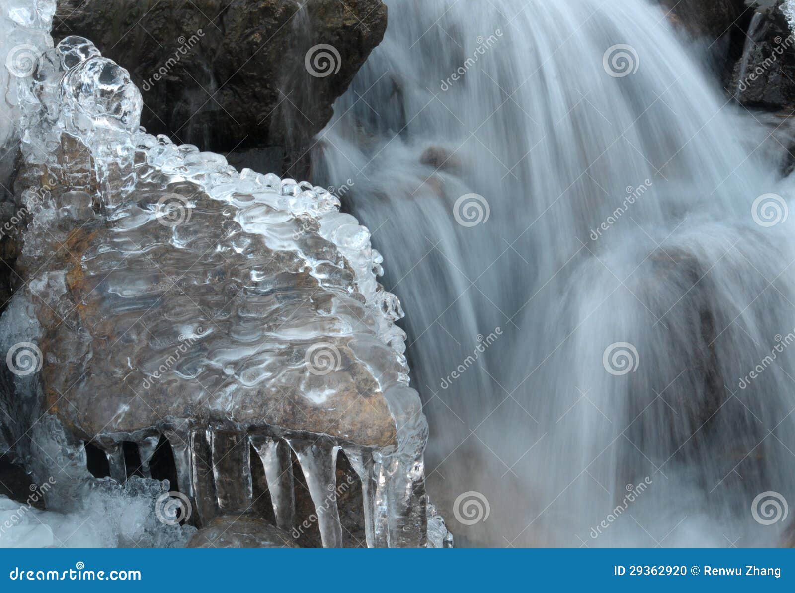 Stream of ice stock photo. Image of condensation, stone - 29362920
