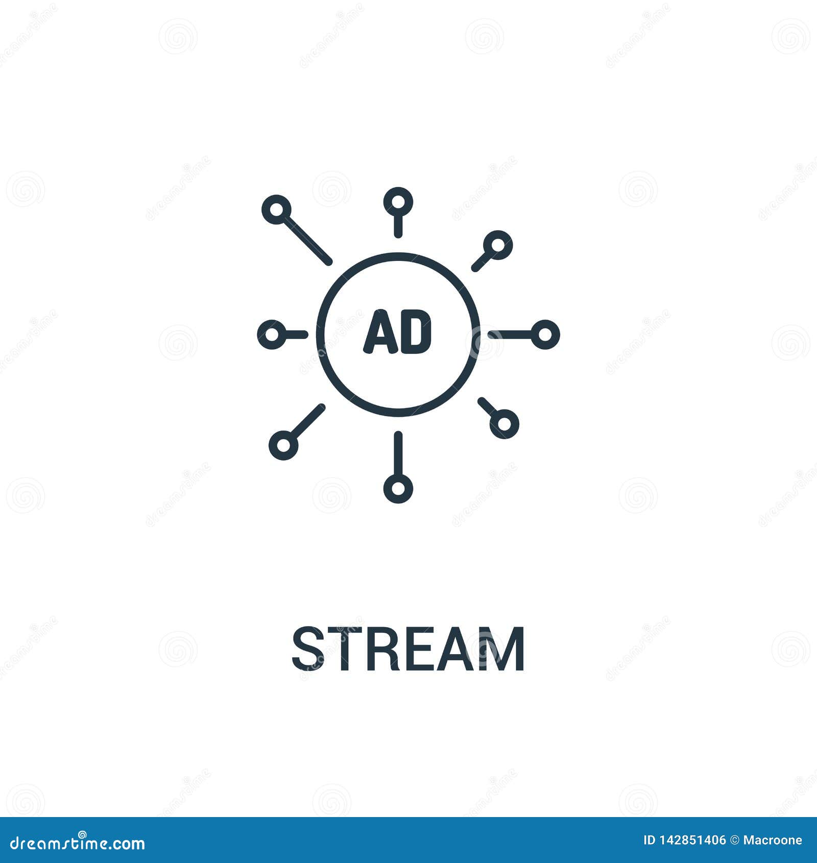 Stream Icon Vector from Ads Collection. Thin Line Stream Outline Icon ...