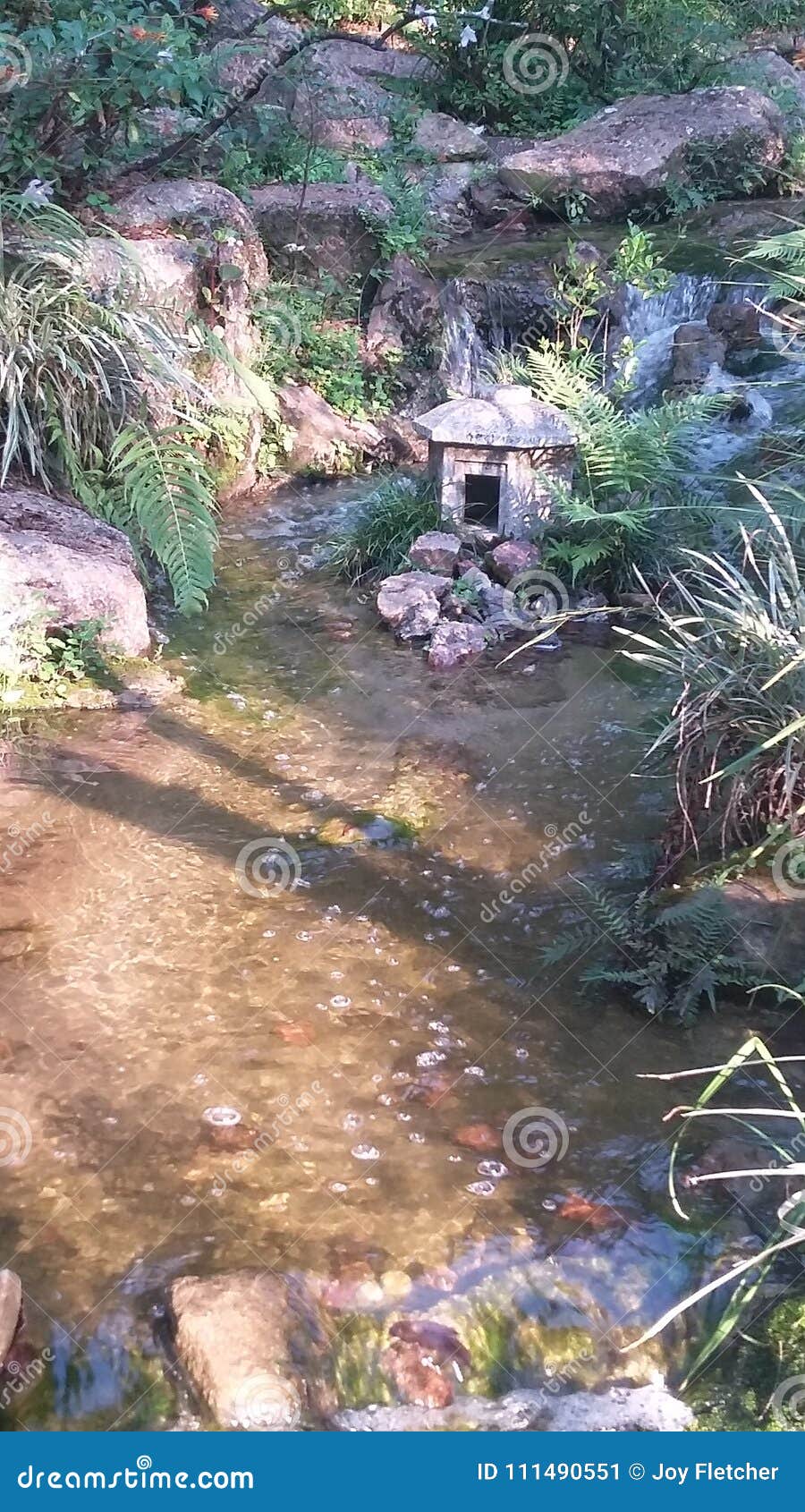 Stream with Japanese Stone Structure. Stock Image - Image of museum ...