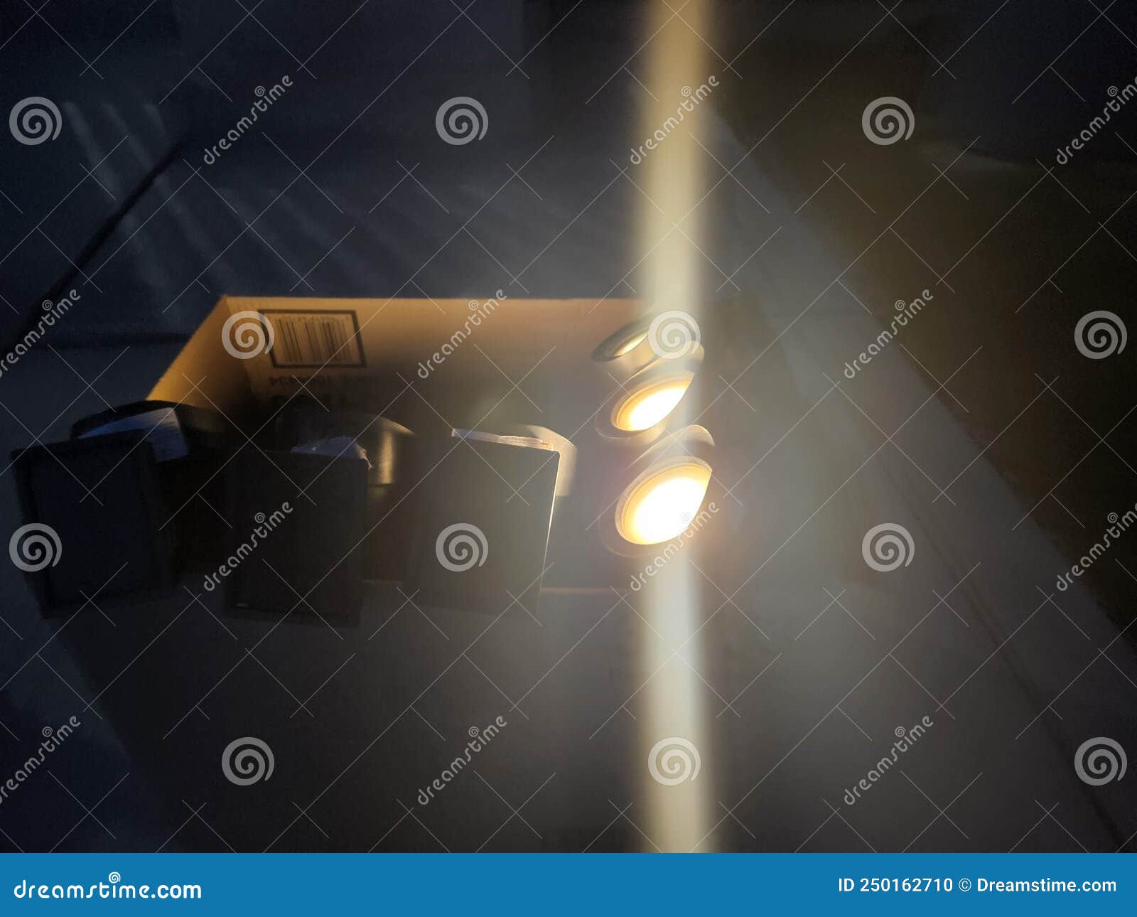 Stream of Light from Spotlights Solar Powered Stock Photo - Image of ...