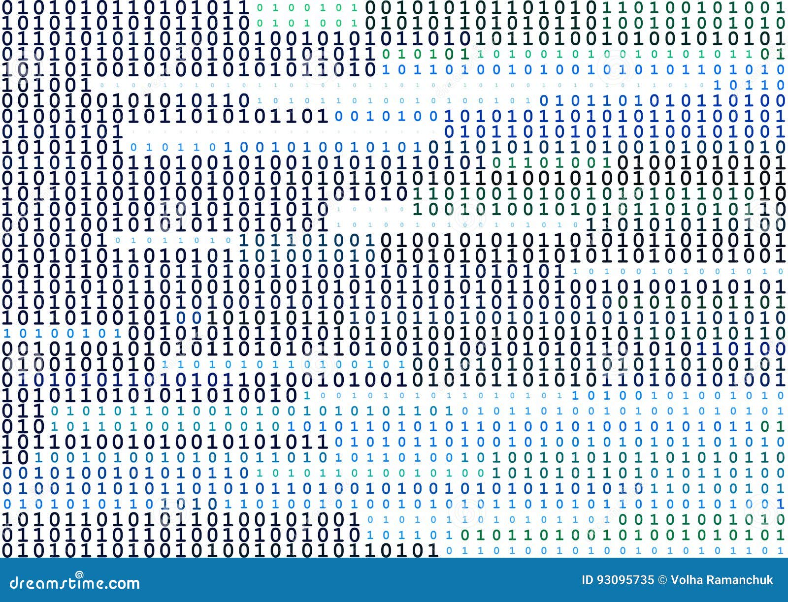 Stream Line Binary Code Black and White Background with Two Binary Digits, 0 and 1 Isolated on a ...