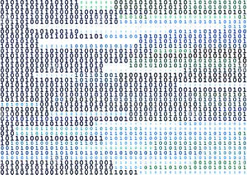 Stream Line Binary Code Black and White Background with Two Binary Digits, 0 and 1 Isolated on a ...