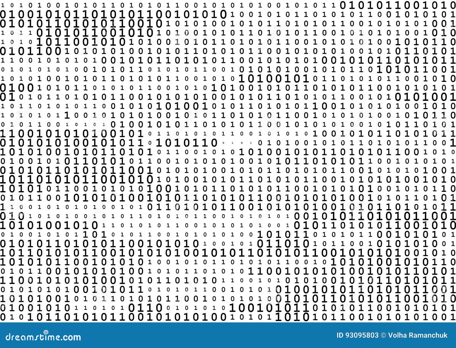 Stream Line Binary Code Black And White Background With Two Binary Digits, 0 And 1 Isolated On A ...