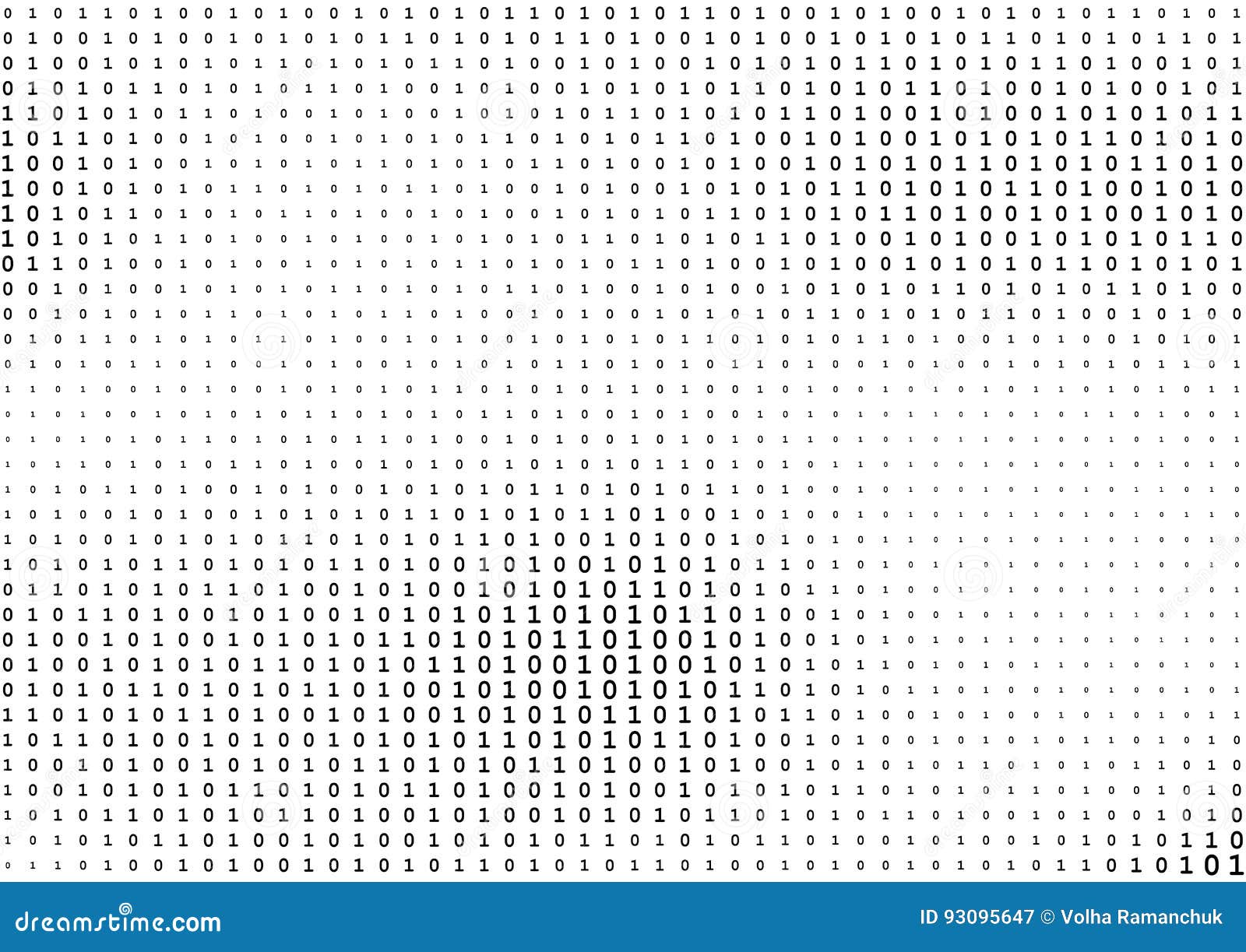 Stream Line Binary Code Black and White Background with Two Binary ...