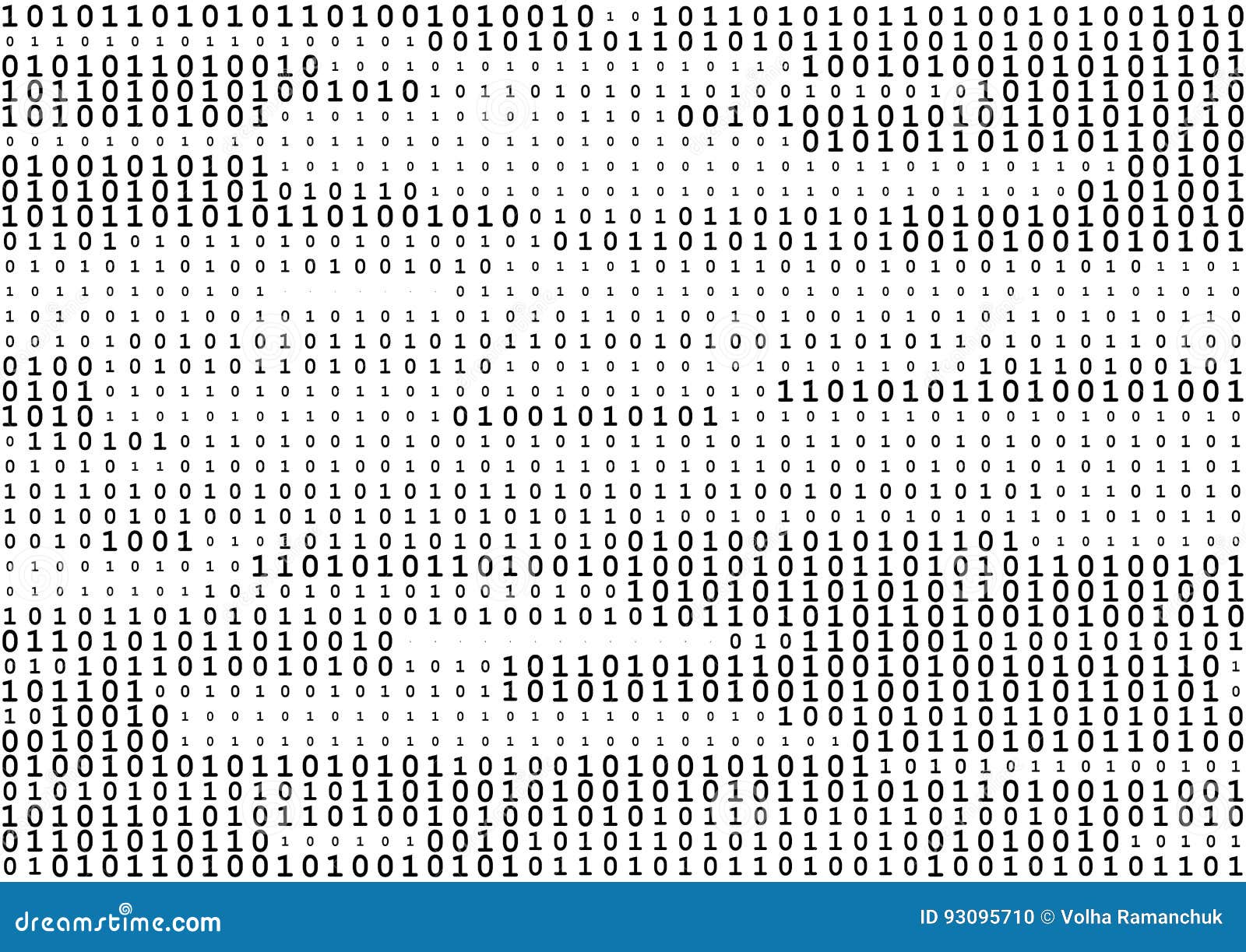 Stream Line Binary Code Black And White Background With Two Binary Digits, 0 And 1 Isolated On A ...