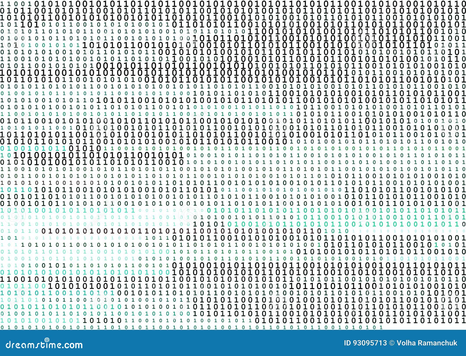 Stream Line Binary Code Black and White Background with Two Binary Digits, 0 and 1 Isolated on a ...