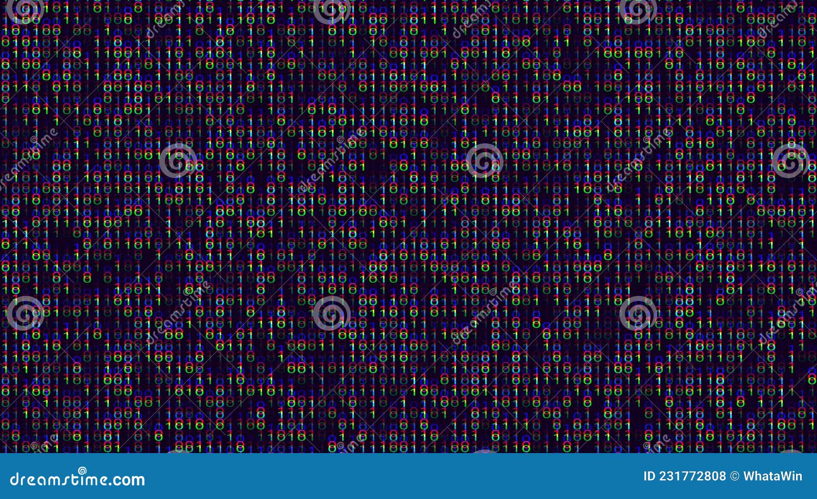 Stream Line Binary Code Glitched Background. Computer Coding, Hacker, Encryption Concept Stock ...