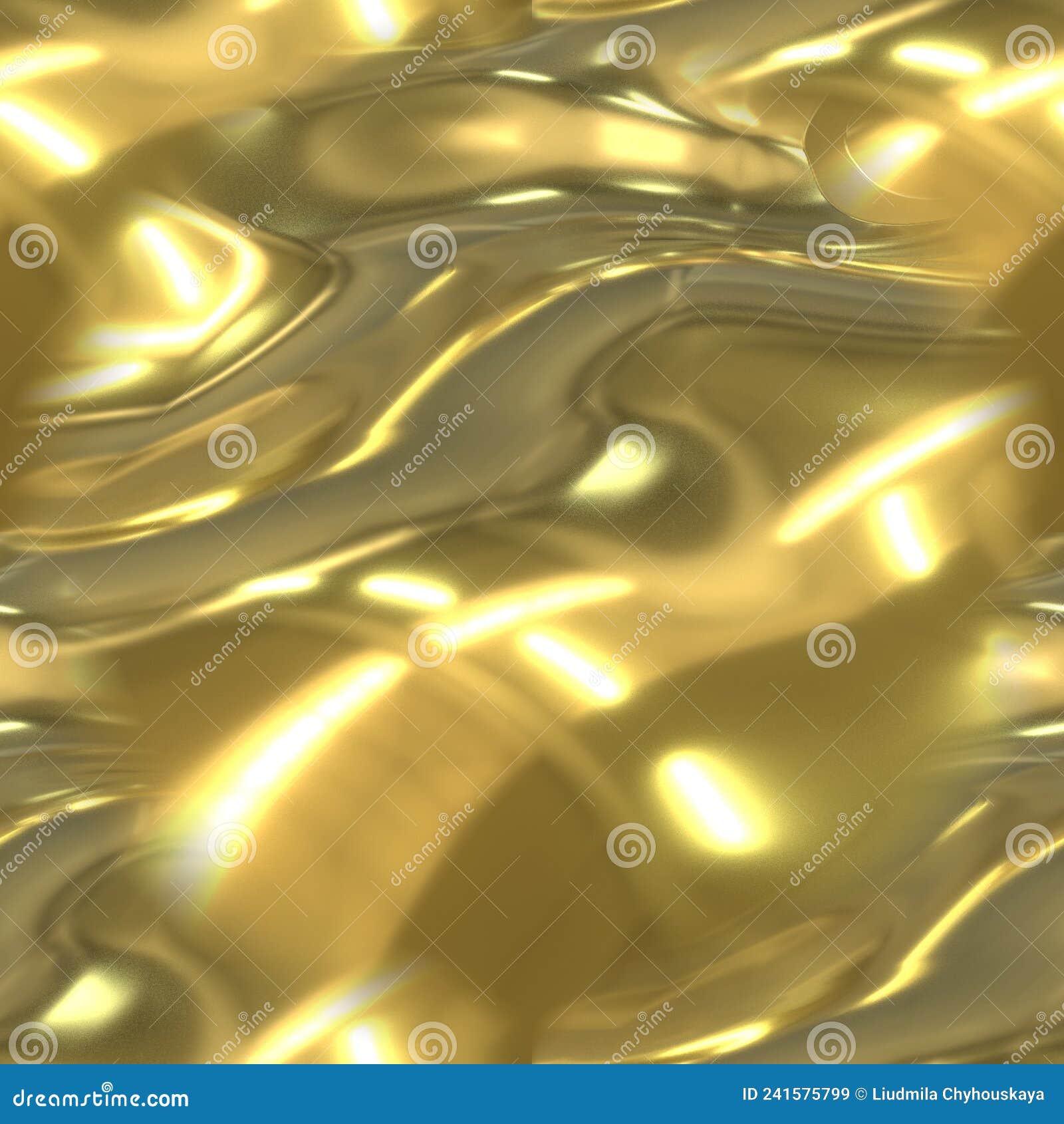 A Stream of Liquid Gold. Yellow Seamless Background with Golden Wavy ...