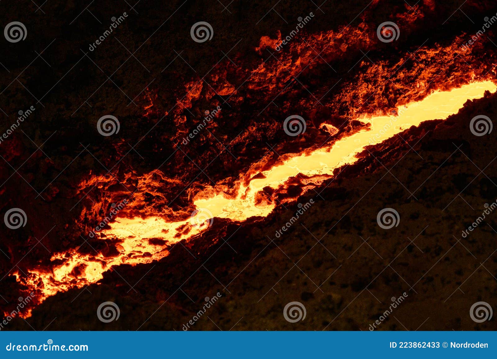 A Stream of Liquid Metal Flowing in a Sandy Channel Stock Image - Image ...