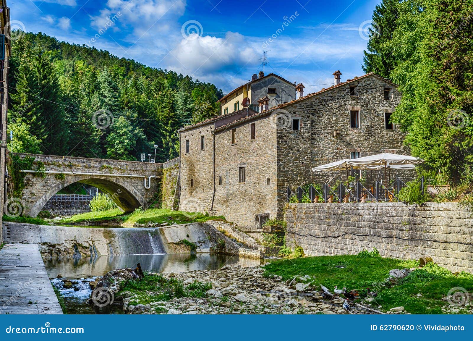 Stream through Medieval Village Stock Photo - Image of medieval, creek ...