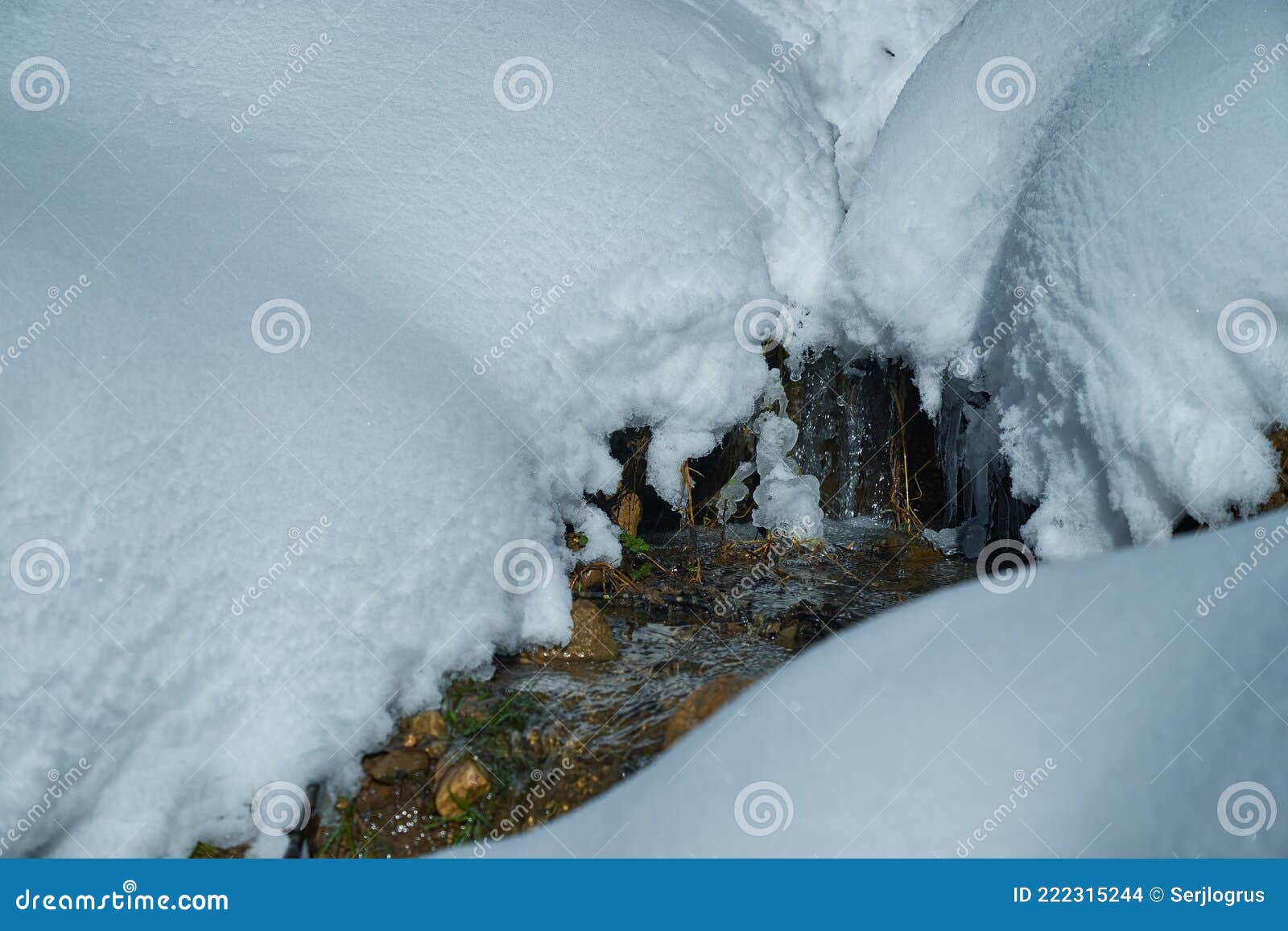 Stream of melt water stock photo. Image of clear, nature - 222315244
