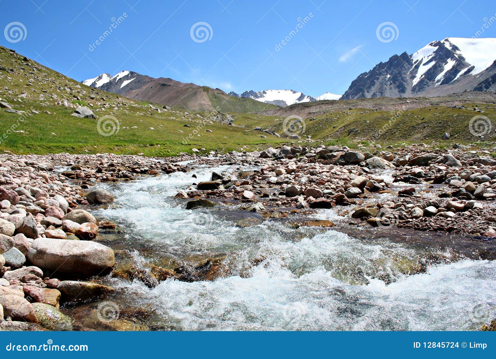 Stream of Mountain River in North Tien-Shan Stock Photo - Image of ...