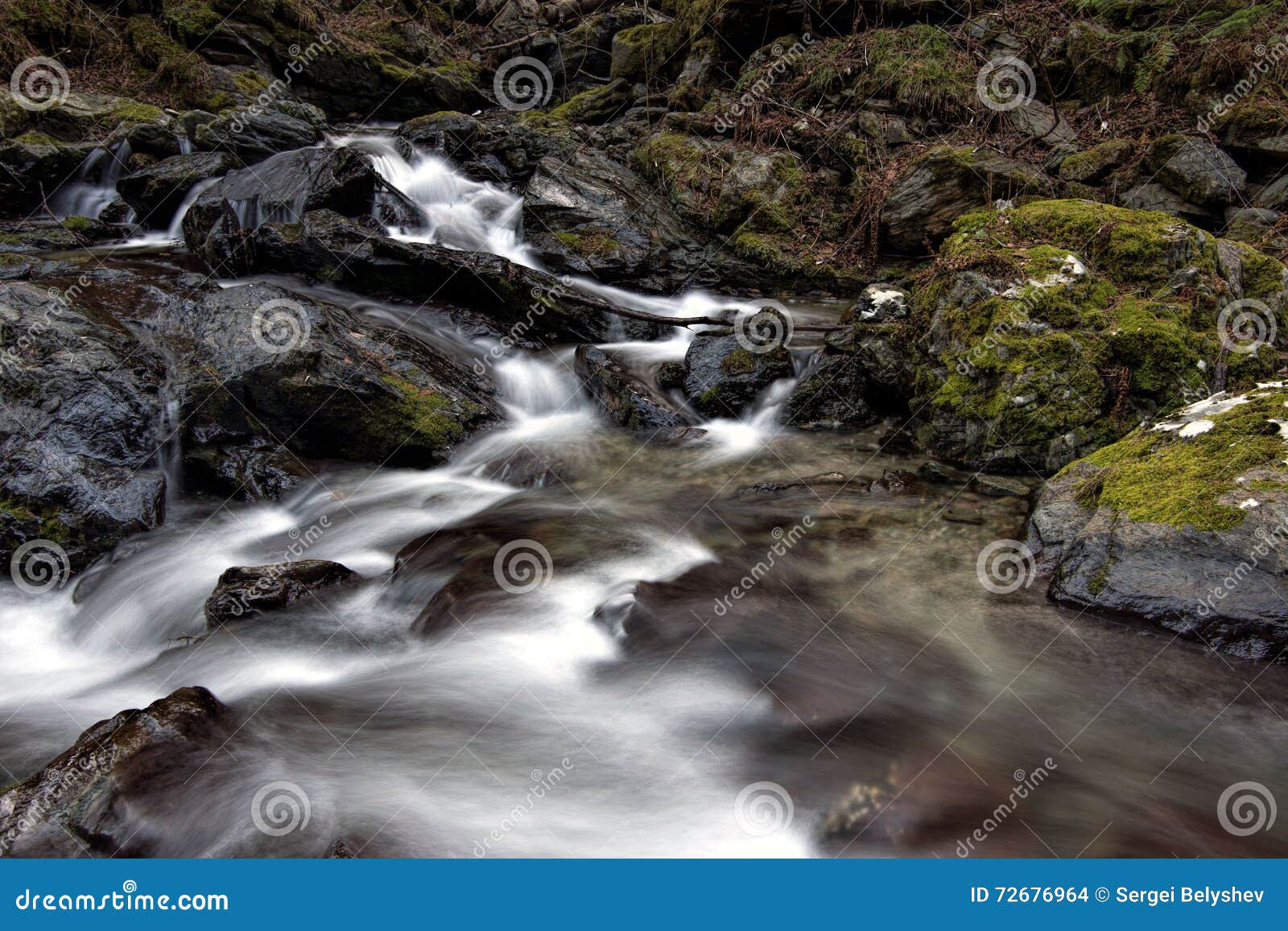 Stream of Mountain River among Stones Stock Photo - Image of creek ...