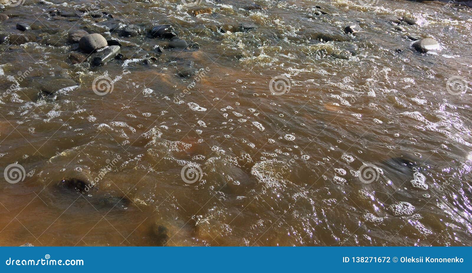 Stream with Muddy Waters, Fast Flow Stock Photo - Image of waters ...
