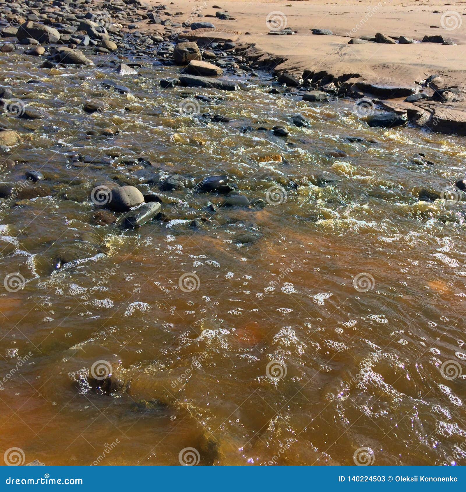 Stream with Muddy Waters, Fast Flow Stock Image - Image of waters ...