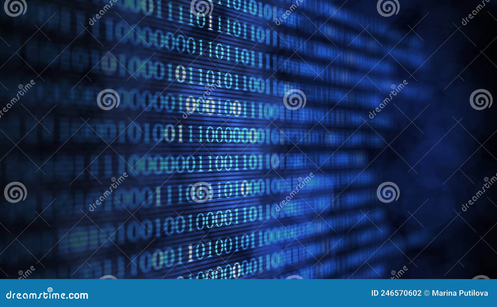 Stream of Numbers, Modern Blue Digital Background. Virtual Reality ...