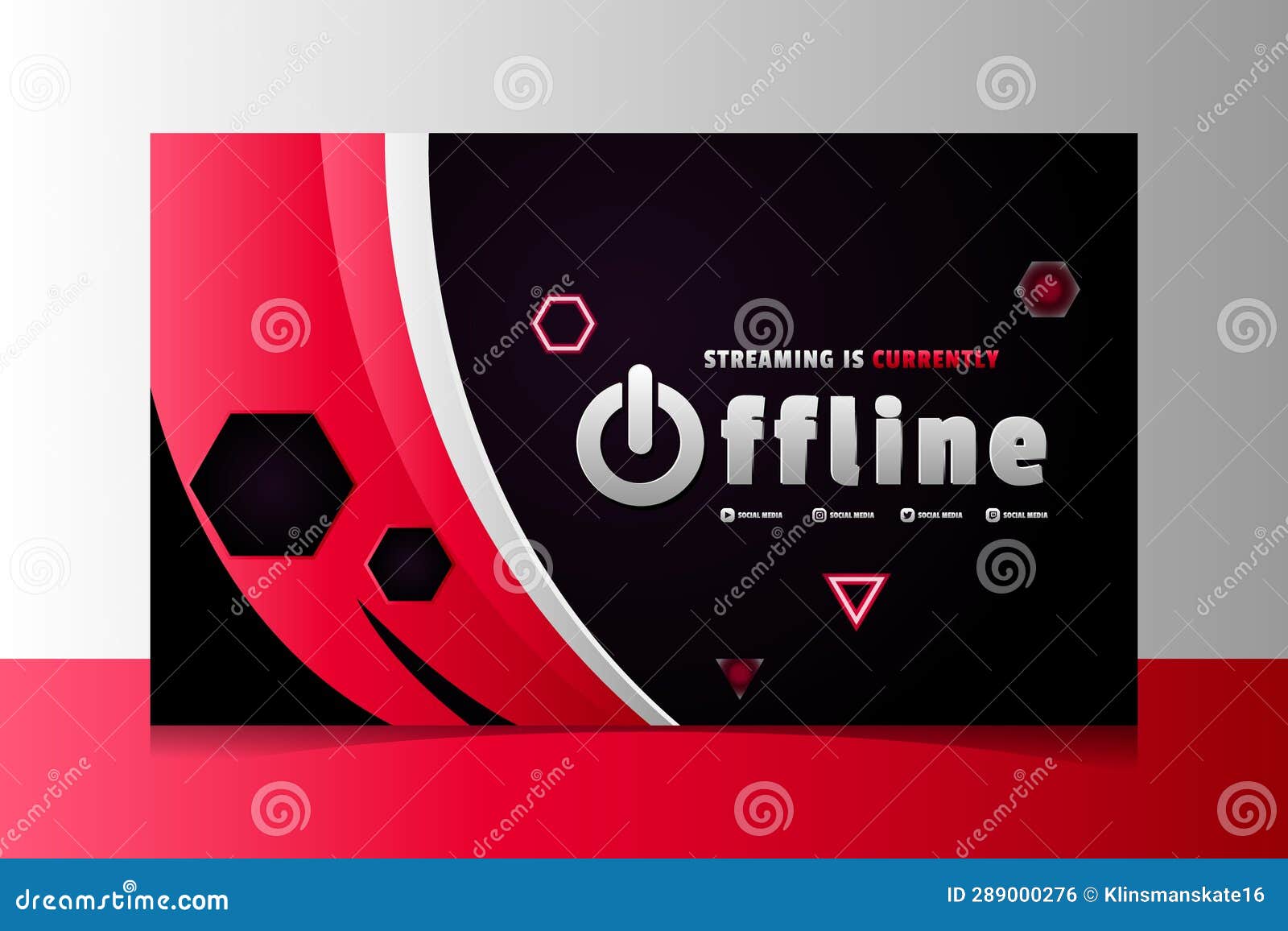 Stream Offline Gaming Banner Screen Design Cartoon Vector ...