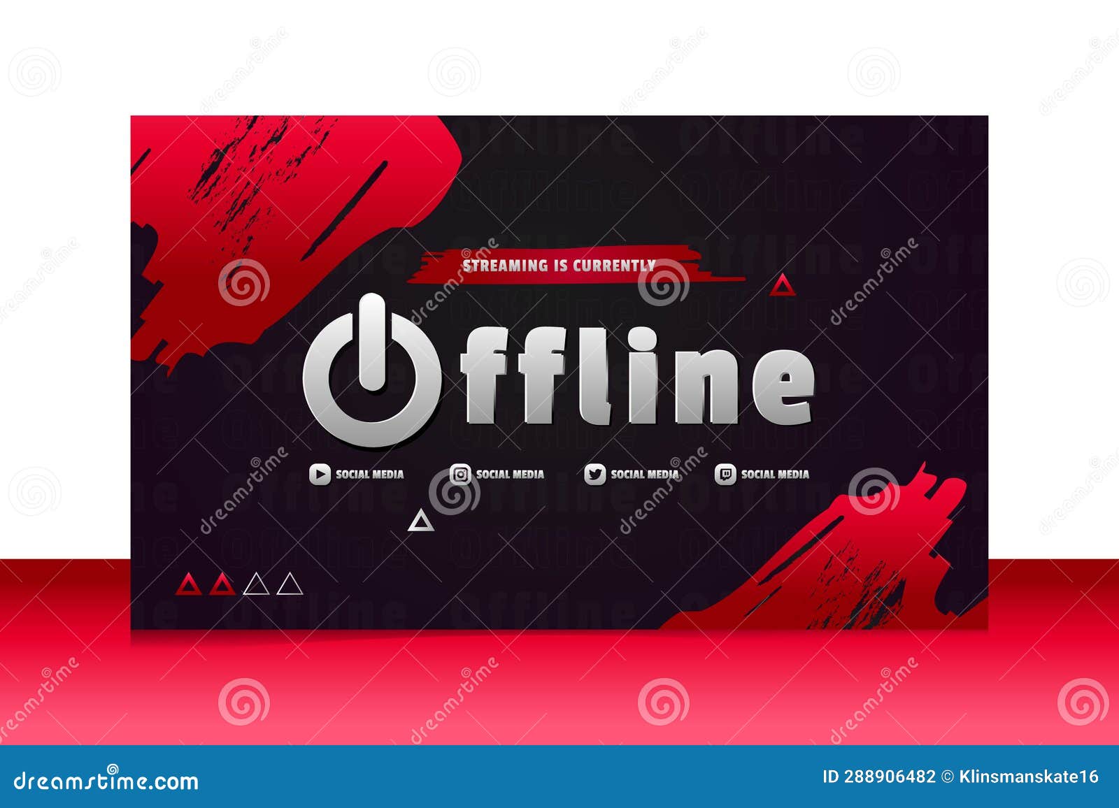 Stream Offline Gaming Banner Screen Template Stock Vector ...