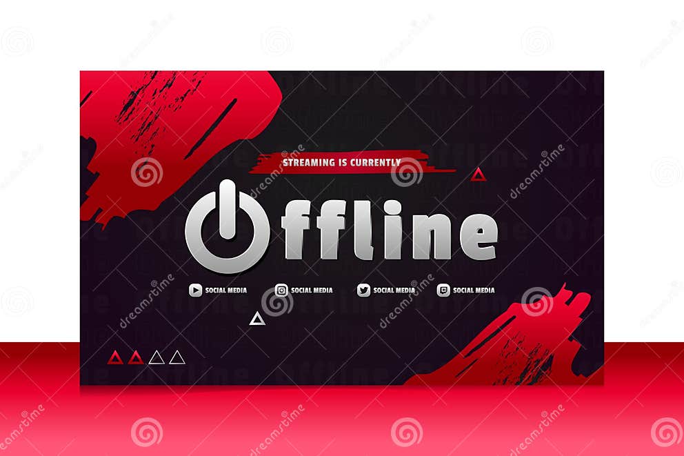Stream Offline Gaming Banner Screen Template Stock Vector ...